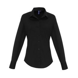 Premier - Hemd f&uuml;r Damen Lang&auml;rmlig (Schwarz)