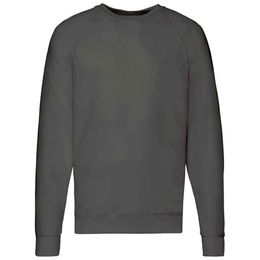 Fruit of the Loom - Sweatshirt f&uuml;r Herren/Damen Unisex Raglan&auml;rmel (Hellgrau)