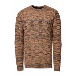 Rusty Neal Kontrast Grobstrick Rundhals-Pullover
