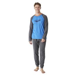 Langarm-Rundhals-Baumwollpyjama f&uuml;r Herren JJBEP6100