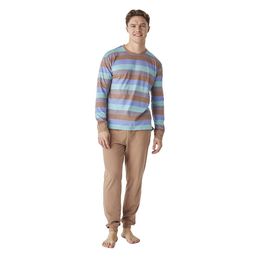 Langarm-Rundhals-Baumwollpyjama f&uuml;r Herren JJB12