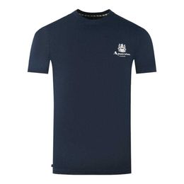 Aquascutum Herren London Aldis Logo T-Shirt (Marineblau)