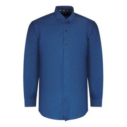 Aquascutum Herren Strukturiertes Langarmhemd (Dunkelblau)