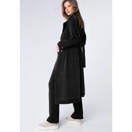 Wittchen Damen-Jeansmantel mit G&uuml;rtel, Schwarz, Baumwolle