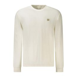 Calvin Klein Wei&szlig;es Baumwoll-Herrenlangarm-T-Shirt