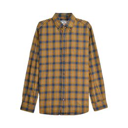 Lambretta - Hemd f&uuml;r Herren, angeraut, Lang&auml;rmlig (Senf /Marine)
