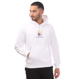Diesel - Kapuzenpullover mit kleinem, verblasstem lilafarbenem Logo in Wei&szlig;