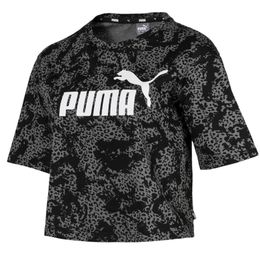 Puma Elevated Essentials Cropped Logo AOP T-Shirt Womens Top 580392 01