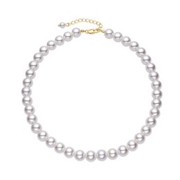 Luxenter Halskette mit wei&szlig;er Perle, 18 Karat Gold-Finish &ndash; Jamel