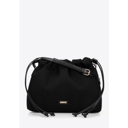 Wittchen Damen-Beuteltasche mit Kordelzug, schwarzes Polyester