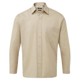 Premier - Hemd f&uuml;r Herren Lang&auml;rmlig (Khaki-Braun)