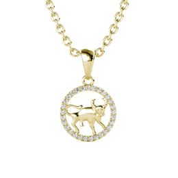 Stier Sternzeichen Anh&auml;nger - Gold und Kristall
