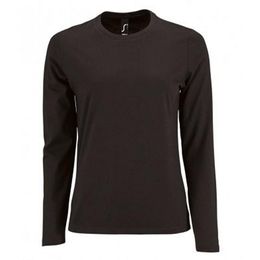 SOLS Damen T-Shirt Imperial, lang&auml;rmlig (Schwarz)