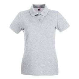 Fruit of the Loom Damen Lady-Fit Premium Kurzarm-Poloshirt (Heather Grey)