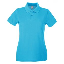 Fruit of the Loom - Poloshirt f&uuml;r Damen kurz&auml;rmlig (Zyan)