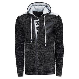 Rusty Neal Full Zip Grobstrick Kapuzen-Strick-Jacke