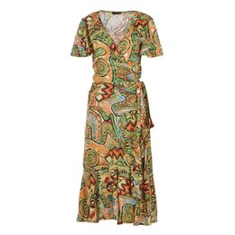 Midi-Kleid aus Viskose mit Tribal-Rhapsodie-Muster