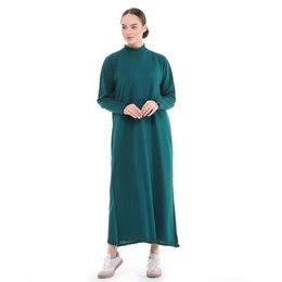 Damen R&uuml;schen Detailed Lang Strick Kleid