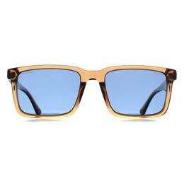 Police SPLP21E Origins Lite 30 805P gl&auml;nzend transparent hellbraun blau polarisierte Sonnenbrille