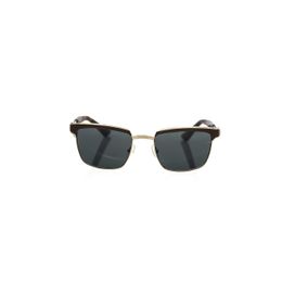 Frankie Morello Quadratische Sonnenbrille mit Lederfassung