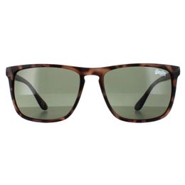 Superdry Shockwave 102 satijn gevlekte havana groene zonnebril