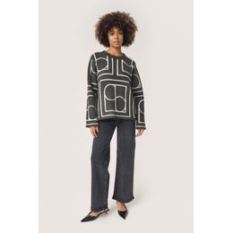 Soaked in Luxury Strickpullover Gerade Passform black offwhite