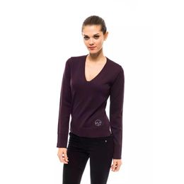 V-Ausschnitt Merinowollpullover Slim Fit