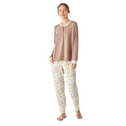 Bedruckter Langarm-Pyjama f&uuml;r Damen JJBEP1301