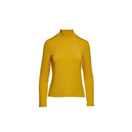 Gelber lang&auml;rmeliger Pullover mit Polokragen