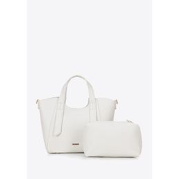 Wittchen Damenkoffer mit abnehmbarer Tasche, cremewei&szlig;, Kunstleder