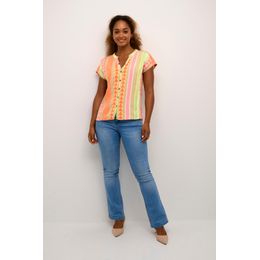Cream Kurzarm-Bluse Loose fit multicolour