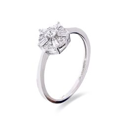 Luxenter Ring aus 925er Sterlingsilber mit Zirkonia, rhodiniert &ndash; Umya