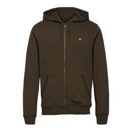 Lyle & Scott Lyle & Scott Kapuzenpullover mit Rei&szlig;verschluss in Olive