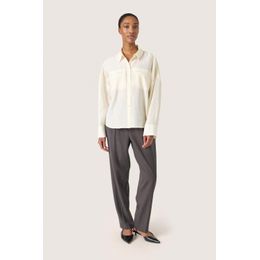 Soaked in Luxury Langarm-Hemd Gerade Passform Whisper White