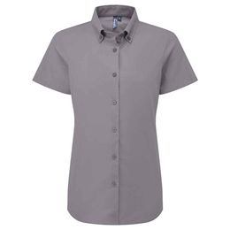 Premier - "Supreme" Formelles Hemd f&uuml;r Damen kurz&auml;rmlig (Stahl)