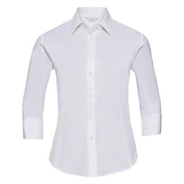 Russel Athletic Russell Collection - Hemd Pflegeleicht f&uuml;r Damen 3/4 &Auml;rmel (Wei&szlig;)