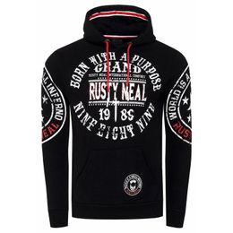 Rusty Neal Streetwear Kapuzen-Pullover mit Prints
