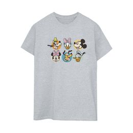 Disney - "Mickey Mouse And Friends Faces" T-Shirt f&uuml;r Damen (Grau)