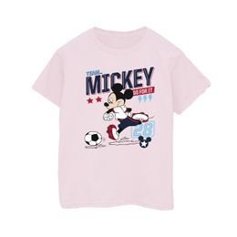 Disney - "Mickey Mouse Team Mickey Football" T-Shirt f&uuml;r Damen (Babyrosa)