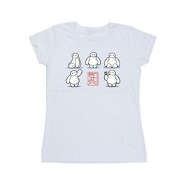 Disney Damen/Damen Big Hero 6 Baymax Viele Posen T-Shirt aus Baumwolle (Wei&szlig;)