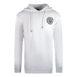 Cavalli Class Weisser Kapuzenpullover der Cavalli-Klasse mit grossem Kreisdesign