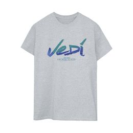 Star Wars Womens/Ladies Obi-Wan Kenobi Jedi Painted Font Cotton Boyfriend T-Shirt (Gris sportif)
