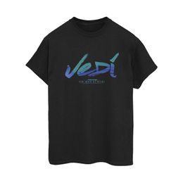 Star Wars Womens/Ladies Obi-Wan Kenobi Jedi Painted Font Cotton Boyfriend T-Shirt (Noir)