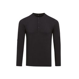 Premier Mens Long John Roll Sleeve T-Shirt (Schwarz)