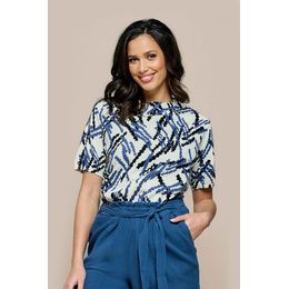 Top mit Mylah-Print in gebrochenem Wei&szlig; / Blau