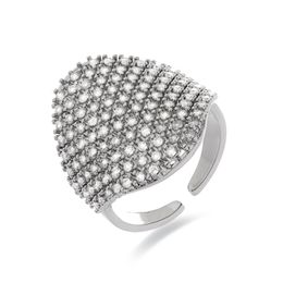Luxenter Ring mit Brillanz-Zirkonia, rhodiniert &ndash; Idoi