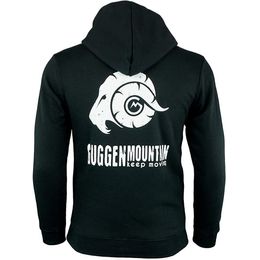 GUGGEN Mountain Herren Wandern Kapuzenpullover Fleece Hoodie Outdoor Mit Logo Schwarz