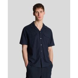 Lyle & Scott Lyle & Scott Leinenmix Revershemd - Mitternachtsblau