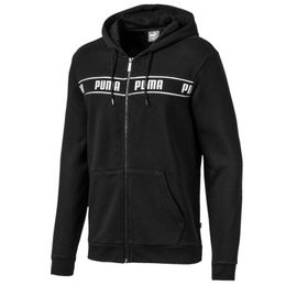 Puma Herren verst&auml;rkte Hoodie Zip Up Logo Track Jacke Schwarz 580439 01