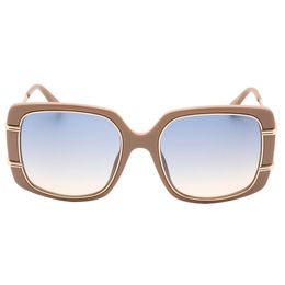 Guess Sonnenbrille mit Farbverlauf in Blau, gl&auml;nzendem Beige